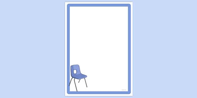 FREE! - Simple Blank Brand New Shiny Chair Page Border | Twinkl