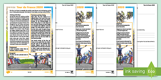 UKS2 Tour de France 2020 Differentiated Reading Comprehension Activity