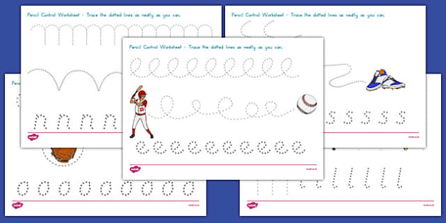 Baseball Pencil Control Tracing Activity - Twinkl