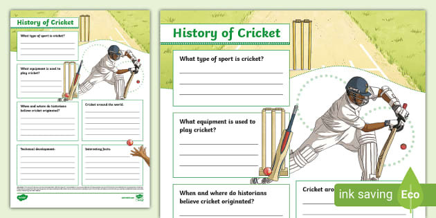 History of Cricket Fact File Template - Twinkl