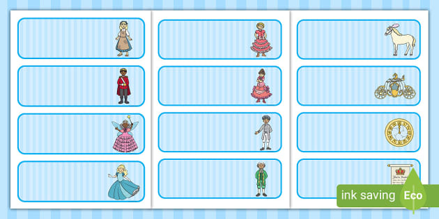 Cinderella Editable Drawer Peg Name Labels - Twinkl