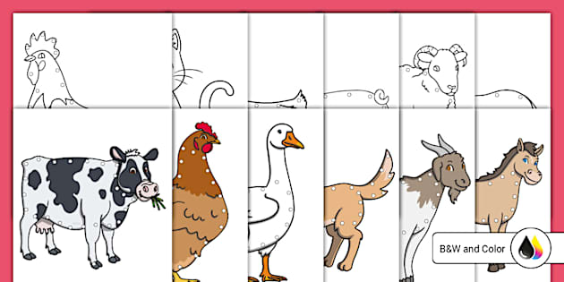 Early Childhood Farm Animals Busy Bag Lacing Cards - Twinkl