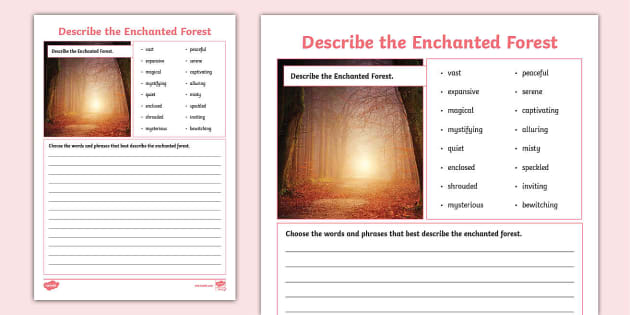 Describe the Enchanted Forest Worksheet