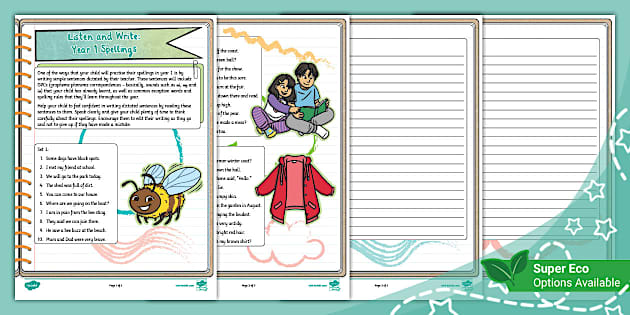 Listen and Write: Year 1 Spellings (Ages 5 - 6)