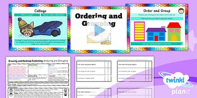 Computing Drawing And Desktop Publishing Ordering And Grouping Year 3 Lesson