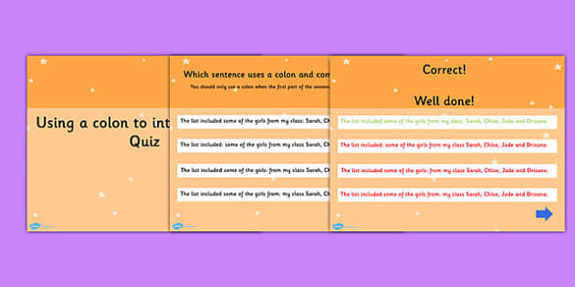 When to Use a Colon to Introduce List SPaG Punctuation PowerPoint