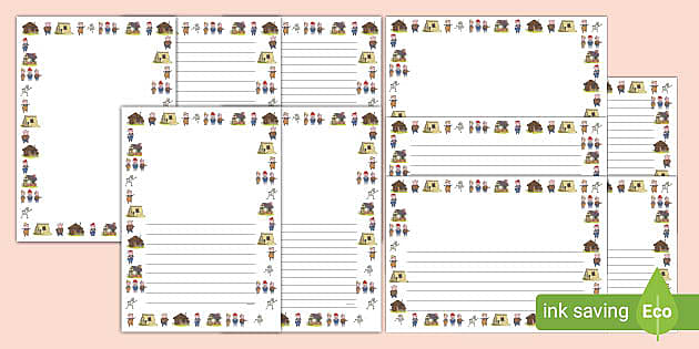 Pig Border for Writing | The Three Little Pigs Page Borders