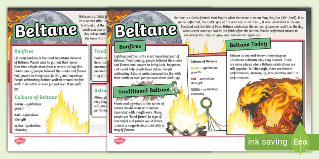 KS2 Beltane Differentiated Fact File Pack - Twinkl