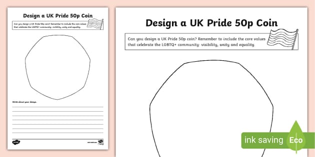 Design a UK Pride 50p Coin Activity (teacher made) - Twinkl