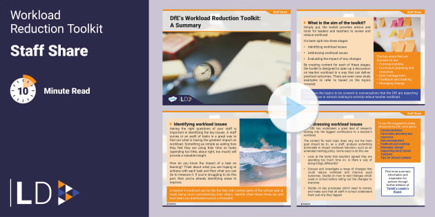 Staff Share: DfE Workload Reduction Toolkit Summary Presentation