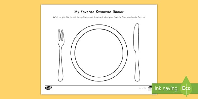 My Favorite Kwanzaa Dinner Draw and Write Activity - Twinkl