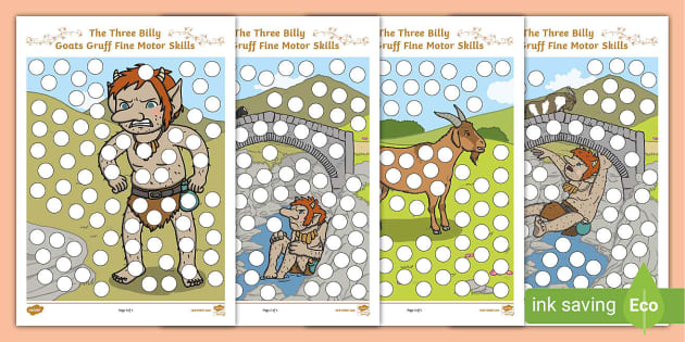 The Three Billy Goats Gruff Fine Motor Skills Activity