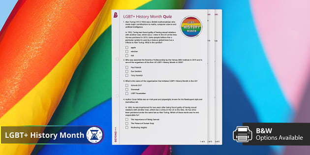 LGBT+ History Month Quiz | Events | Beyond RSE Resources