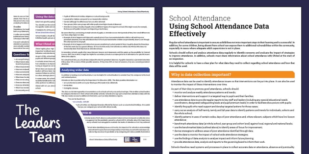 Using School Attendance Data Effectively - Leaders - Twinkl