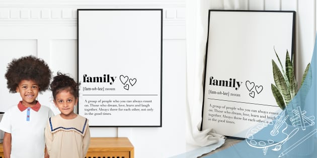 Family Word Definition Typography Poster