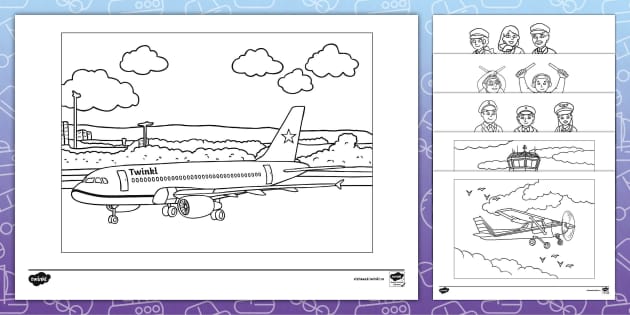 Avioane – Desene de colorat (Teacher-Made) - Twinkl