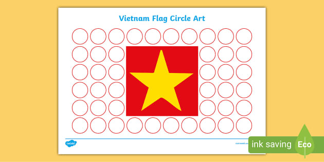 FREE! - Vietnam Flag Circle Art Worksheet (teacher made)