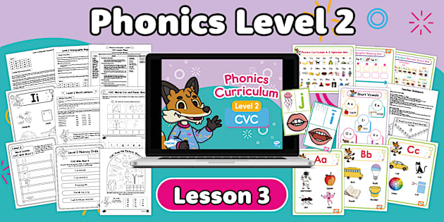 Phonics Curriculum Level 2: CVC - Lesson 3 Pack