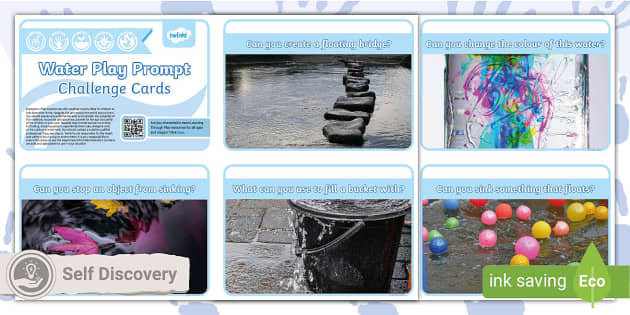 Water Play Prompt Challenge Cards (teacher made) - Twinkl