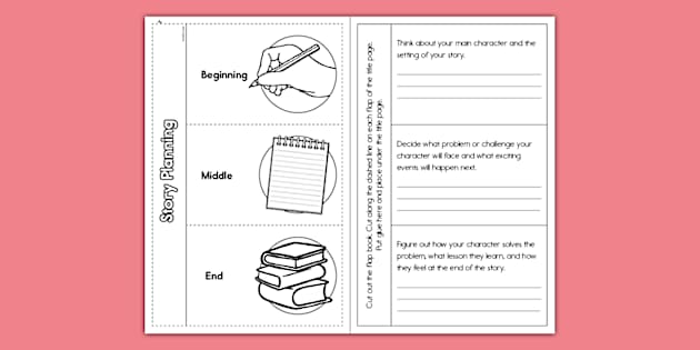 Story Planning Narrative Writing Flap Book for K-2nd Grade