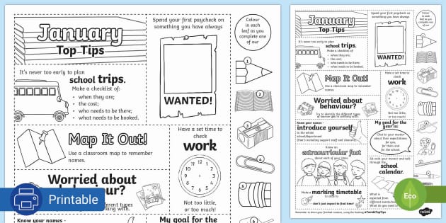 Top Tips for New Teachers - January (Teacher-Made) - Twinkl