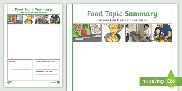 Food Topic Summary Template (teacher made) - Twinkl