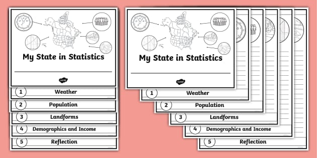 My State in Statistics Flipbook for 3rd-5th Grade - Twinkl