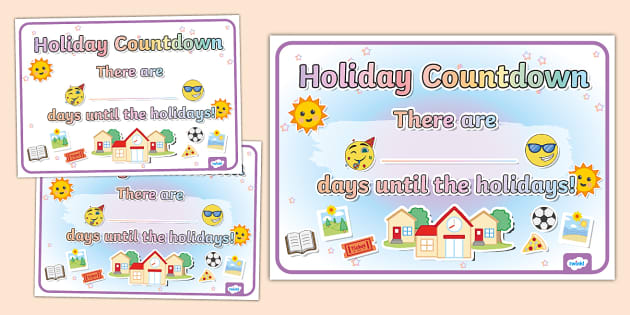 Holiday Countdown Display Poster (professor feito) - Twinkl Holiday Countdown Display Poster (professor feito) - Twinkl