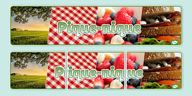 Banderole d'affichage : Pique-nique (l'enseignant a fait) Banderole d'affichage : Pique-nique (l'enseignant a fait)