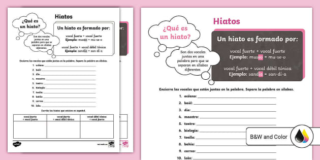 Actividad: Hiatos (teacher made) - Twinkl