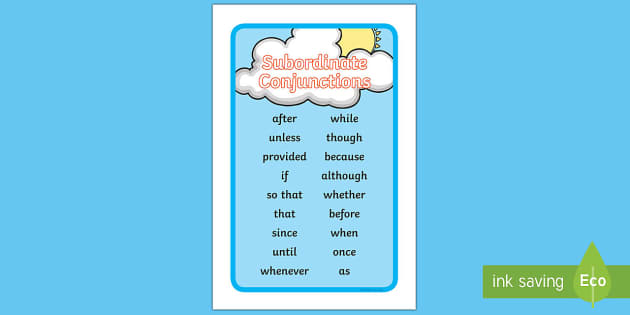 Subordinate Conjunctions Prompt Frame - ESL Subordinate Conjunctions