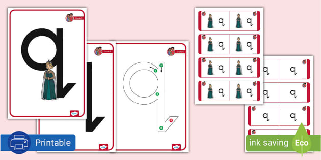 Gr. R Phonics Q Poster, Flashcards and Robot Letter - Twinkl