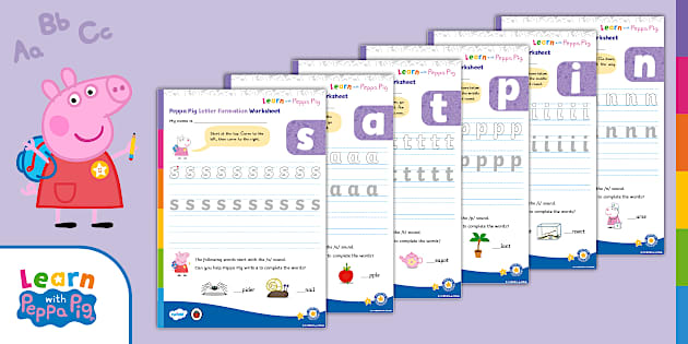 Peppa Pig Worksheets | Letter Formation | Learn with Peppa
