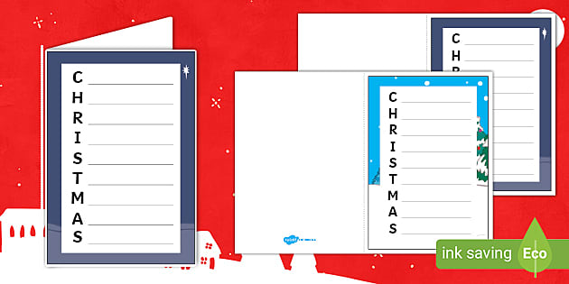 Acrostic Christmas Card (teacher made) - Twinkl
