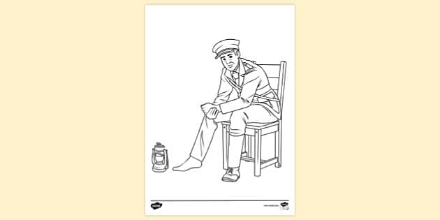 FREE! - Captain Hardy Colouring | Colouring Sheets - Twinkl