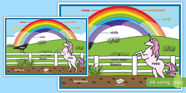 Rainbow colours poster - Italian (teacher made) - Twinkl