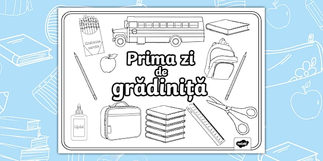 Prima zi de grădiniță – Desen de colorat (teacher made)