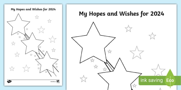 My Hopes and Wishes for 2024 Worksheet (teacher made)