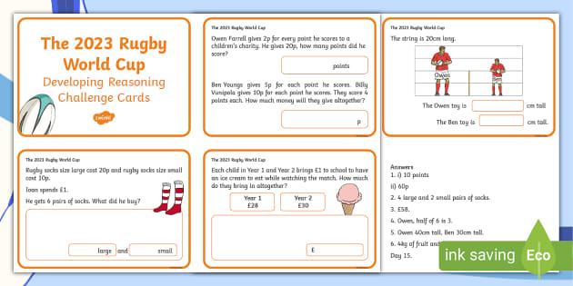 FREE! - Developing Reasoning Through the Six Nations Maths Challenge Cards