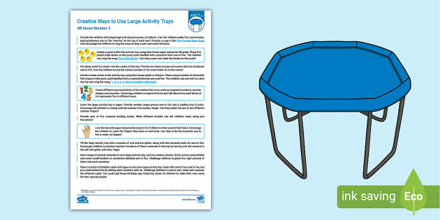 👉 EYFS Creative Ways to Use Large Activity Trays: Number 5