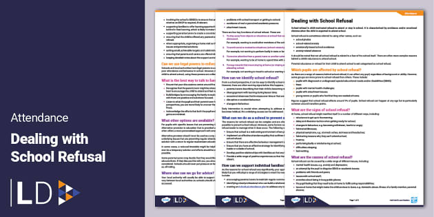 Attendance: Dealing with School Refusal - leaders - Twinkl