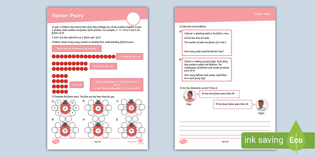  Year 4 Maths Factor Pairs teacher Made Twinkl