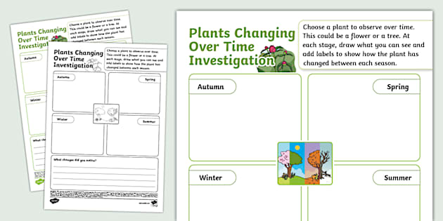 Plants Changing Over Time Investigation Worksheet - Twinkl Plants Changing Over Time Investigation Worksheet - Twinkl