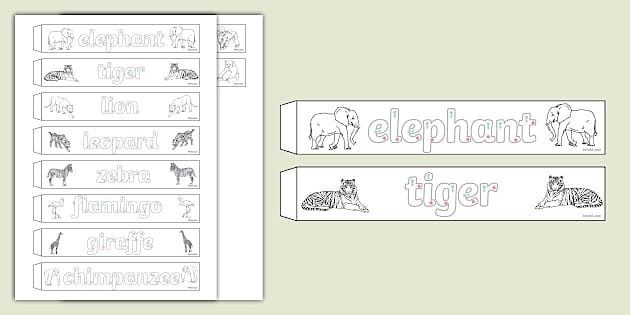 Zoo Animals Handwriting Paper Chain Activity (teacher made)