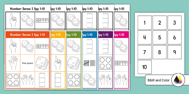 Number Sense I Spy 1-10 Bingo (teacher made) - Twinkl