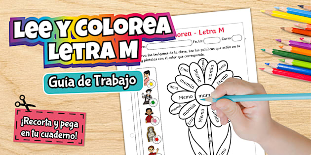 Guía | Leer y Colorear | Letra M | leer | lenguaje | lectura