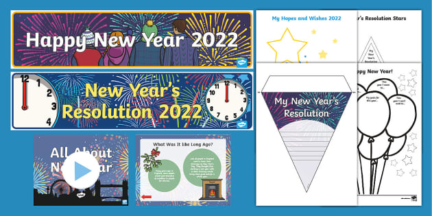 Kindergarten All About New Year's Resolutions Resource Pack