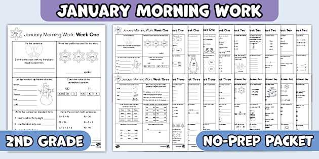 Second Grade January Morning Work Pack
