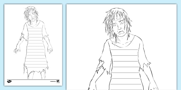 Zombie Writing Template (Hecho por educadores) - Twinkl