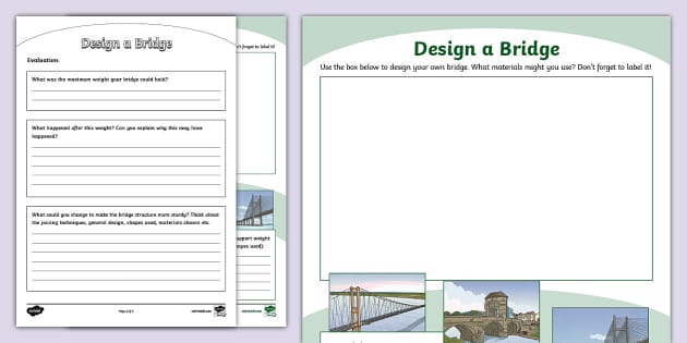 Design a Bridge Activity Sheet | Design and Technology